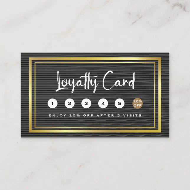Minimalist Luxury Black Gold Loyalty Card | Zazzle