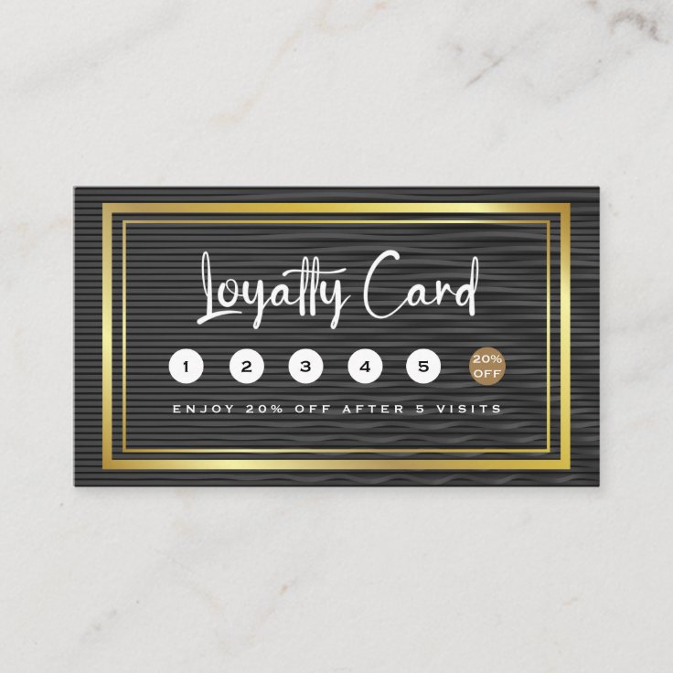 Minimalist Luxury Black Gold Loyalty Card | Zazzle