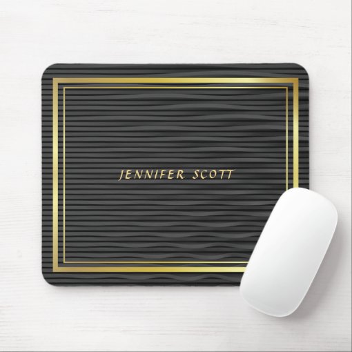 Minimalist Luxury Black Gold Mouse Pad | Zazzle
