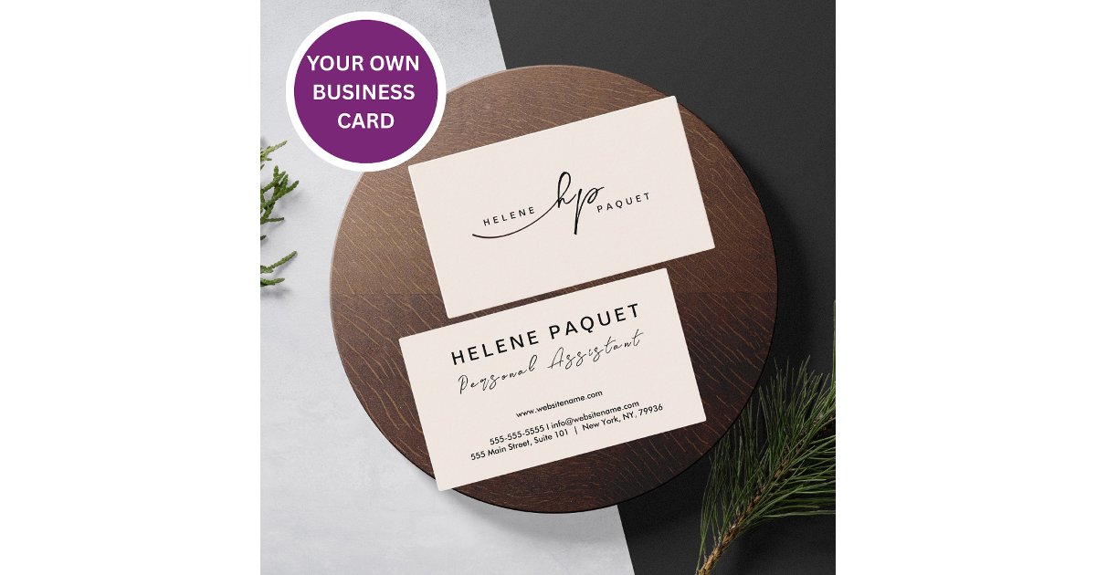 Minimalist Luxury Boutique Black/Ivory Square Busi Business Card | Zazzle