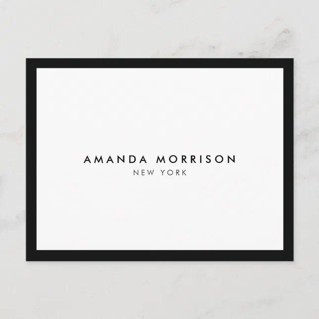 Minimalist Luxury Boutique Black/White Postcard | Zazzle