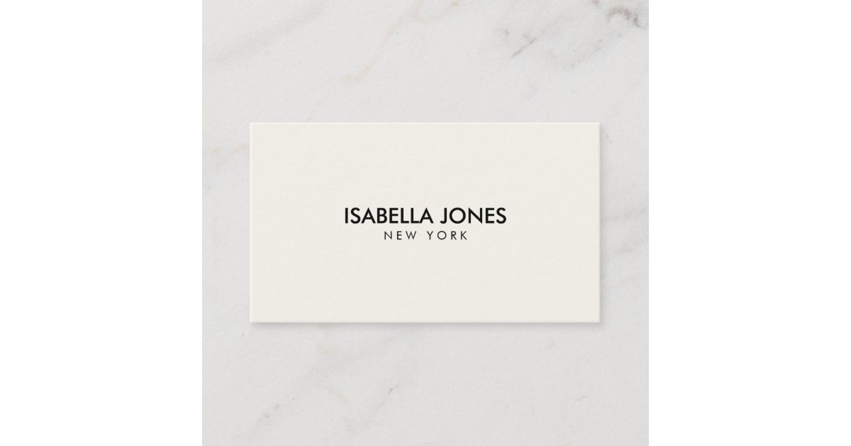 Minimalist Luxury Boutique Ivory Business Card | Zazzle