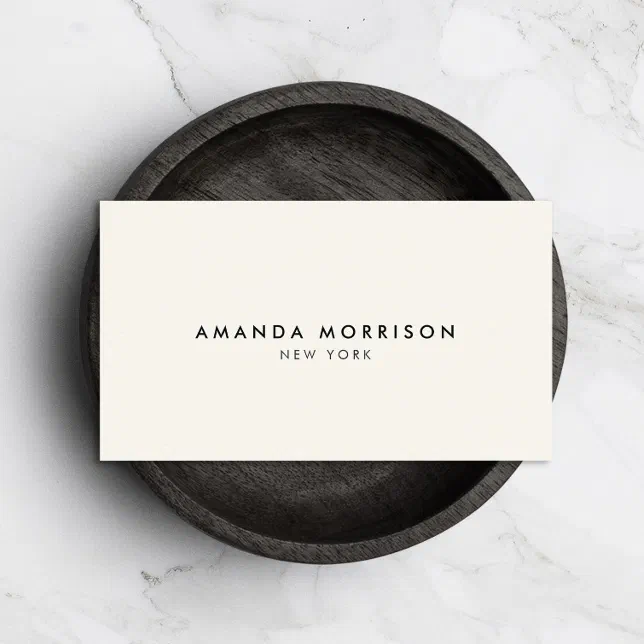 Minimalist Luxury Boutique Ivory Business Card | Zazzle