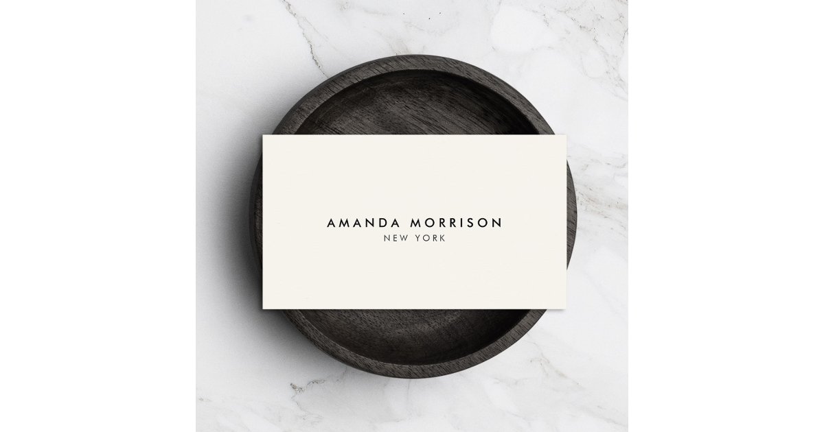 Minimalist Luxury Boutique Ivory Business Card | Zazzle
