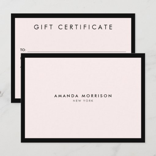 Minimalist Luxury Boutique Pastel Pink Gift Card | Zazzle