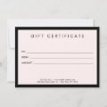 Minimalist Luxury Boutique Pastel Pink Gift Card | Zazzle