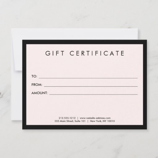 Minimalist Luxury Boutique Pastel Pink Gift Card | Zazzle