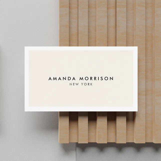 Minimalist Luxury Boutique White/Ivory Business Card | Zazzle