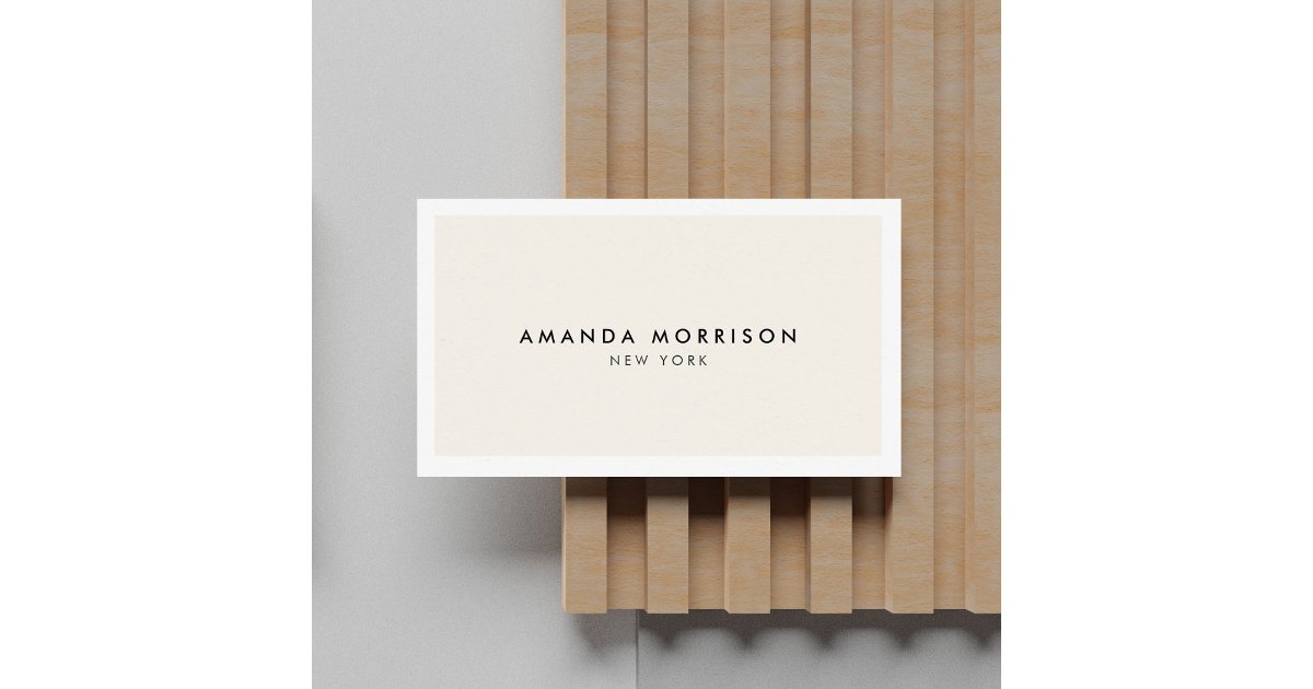 Minimalist Luxury Boutique White/Ivory Business Card | Zazzle