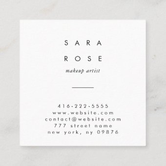 minimalist makeup artist professional business calling card | Zazzle