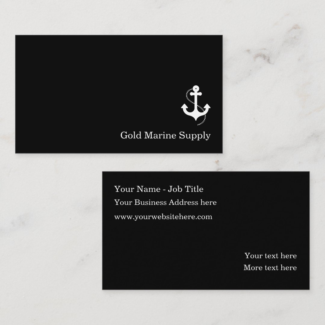 Minimalist Marine Supply Services Business Card | Zazzle