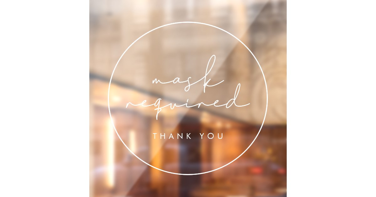 Minimalist Mask required Window Cling | Zazzle