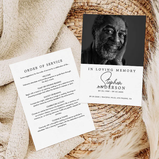 Minimalist Memorial, Celebration of Life & Funeral Program | Zazzle