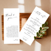 Minimalist Menu + Thank You Note | Wedding Napkin | Zazzle