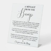 Minimalist Message from the Bump Sign Baby Shower | Zazzle