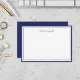 Minimalist Midnight Blue, 2 Borders, signature Note Card | Zazzle