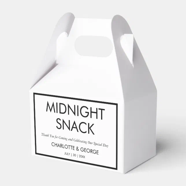 Minimalist Midnight Snack Custom Wedding Favors Favor Boxes | Zazzle