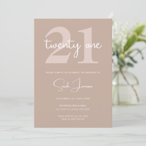 Minimalist Modern 21st Birthday Party Invitation | Zazzle