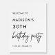 Minimalist Modern 30th Birthday Party Welcome Sign | Zazzle