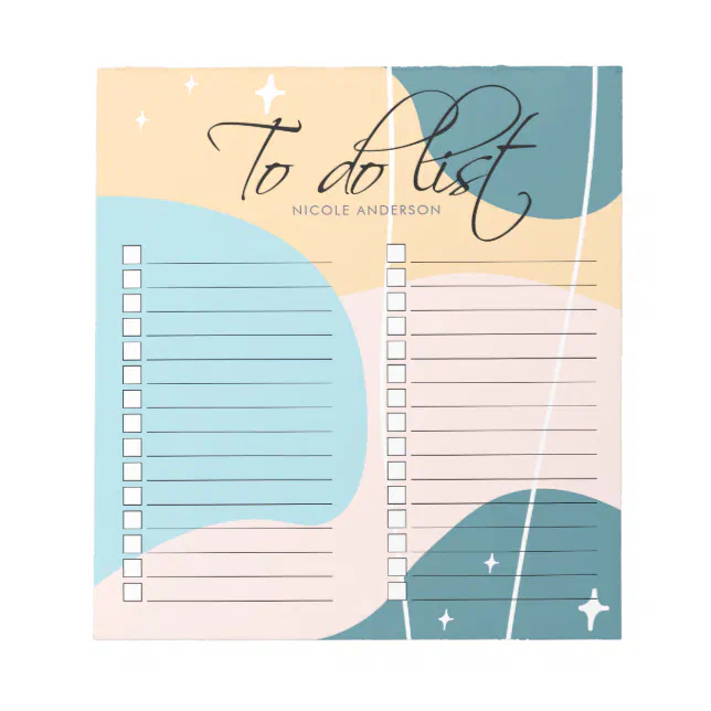 Minimalist Modern Abstract Pastel To Do List Notepad | Zazzle