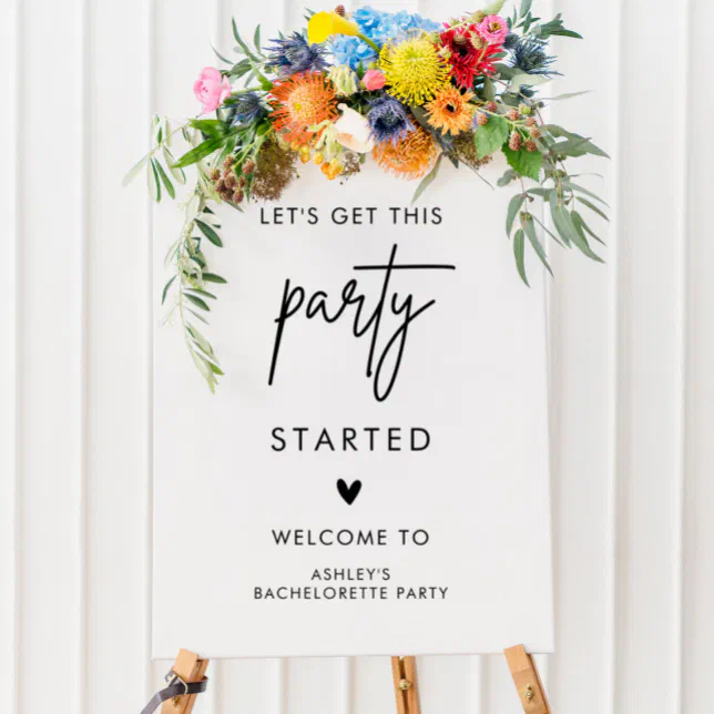 Minimalist Modern Bachelorette Party Welcome Sign | Zazzle