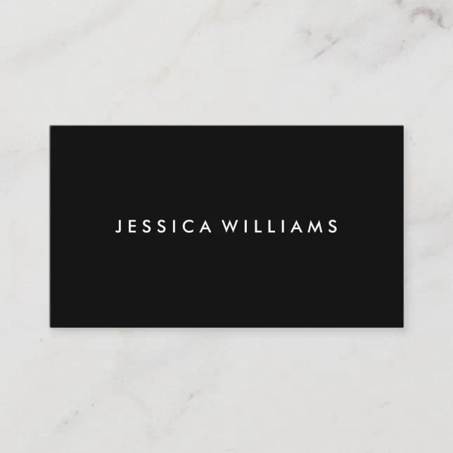 Minimalist Modern Black Business Card | Zazzle
