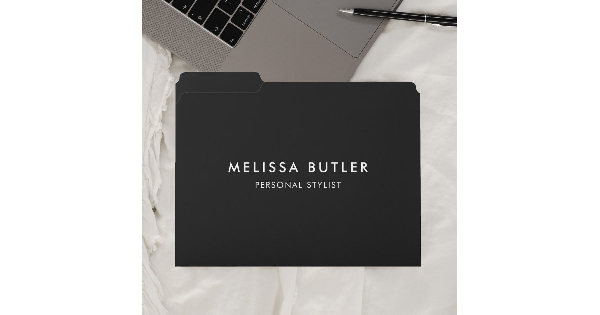 Minimalist Modern | Black File Folder | Zazzle