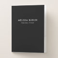 Minimalist Modern | Black Pocket Folder | Zazzle