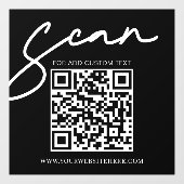 Minimalist Modern Black Scan Here Business QR Code Window Cling | Zazzle
