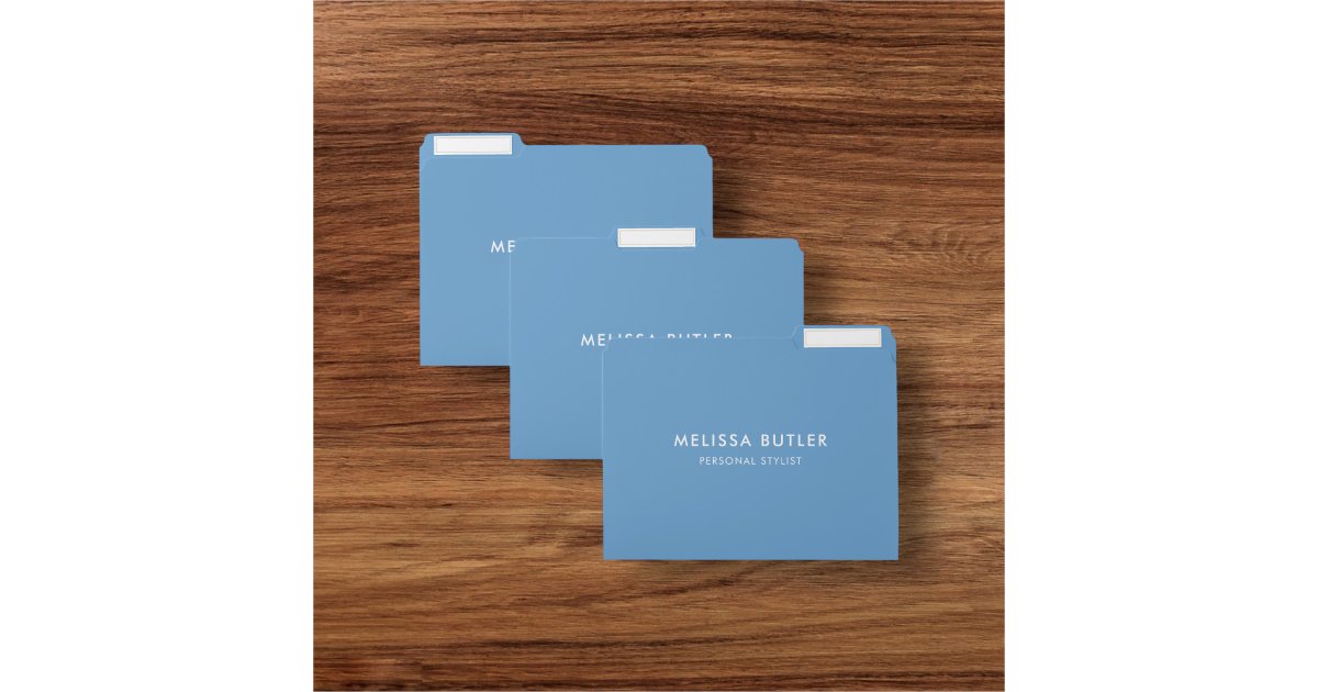 Minimalist Modern | Blue File Folder | Zazzle