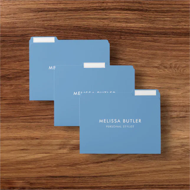 Minimalist Modern | Blue File Folder | Zazzle