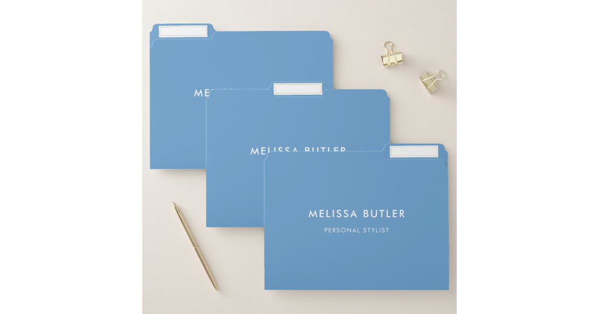 Minimalist Modern | Blue File Folder | Zazzle.com