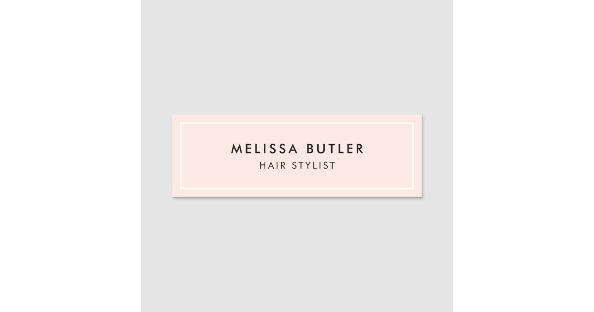 Minimalist Modern Blush Pink Name Tag | Zazzle