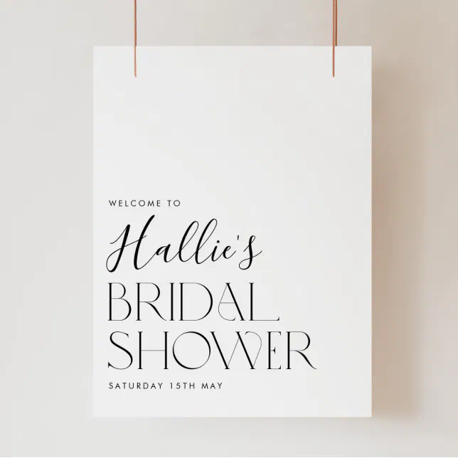 Minimalist Modern Bridal Shower Welcome Sign | Zazzle