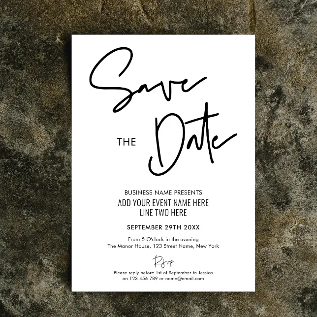 Minimalist Modern Business Event Save the Date Invitation | Zazzle
