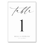Minimalist Modern Calligraphy Table Number Card | Zazzle