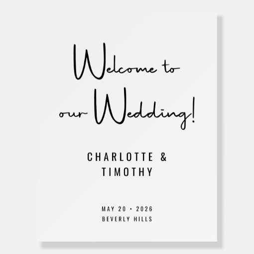 Minimalist Modern Calligraphy Wedding Welcome Sign | Zazzle