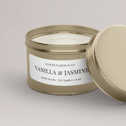 Minimalist Modern Candle Tin 3x1" Rectangle Label | Zazzle