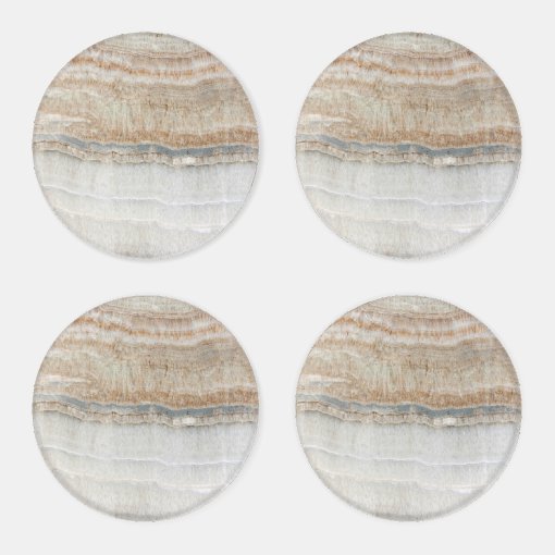 minimalist modern chic beige tan white grey marble coaster set | Zazzle