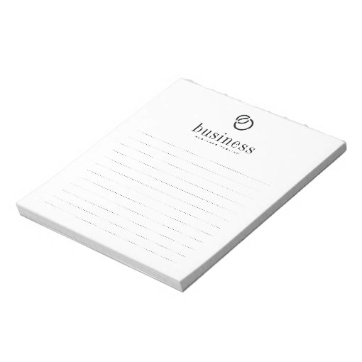 Minimalist Modern Chic Simple Business Name Logo Notepad | Zazzle