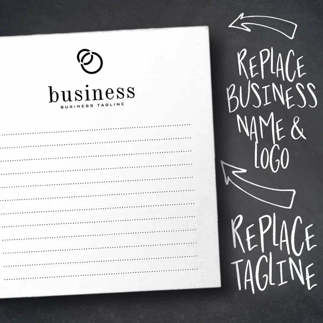 Minimalist Modern Chic Simple Business Name Logo Notepad | Zazzle