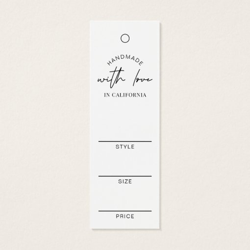 Minimalist Modern Clothing Price Tag Black & White | Zazzle