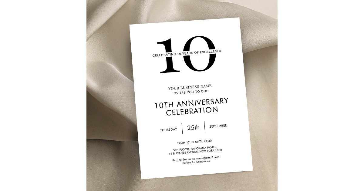 Minimalist Modern Corporate Business Anniversary Invitation | Zazzle