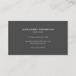 Minimalist Modern Creative Name Black and White Business Card | Zazzle