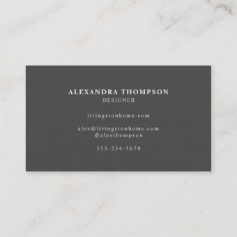 Minimalist Modern Creative Name Black and White Business Card | Zazzle
