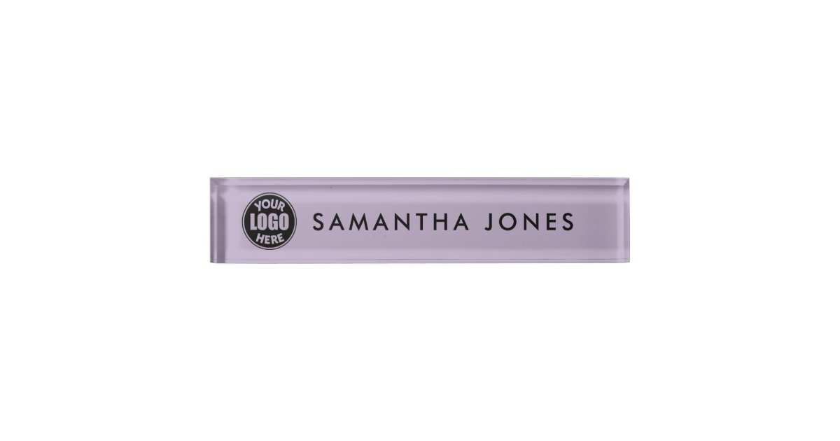 Minimalist Modern Custom Business Logo Employee Desk Name Plate | Zazzle