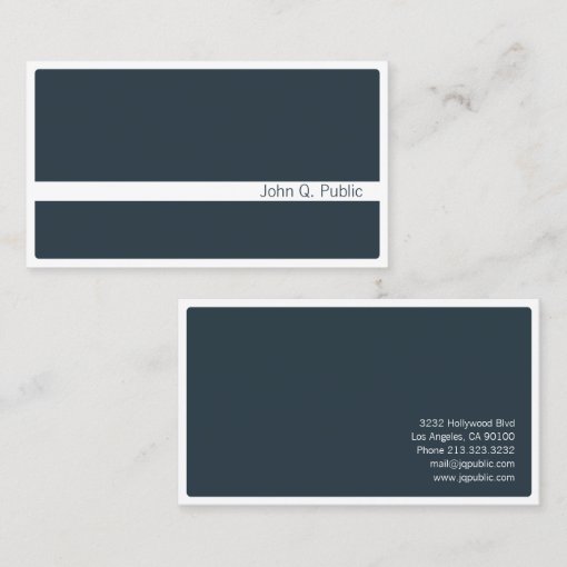 Minimalist Modern Dark Gray Blue Business Card | Zazzle