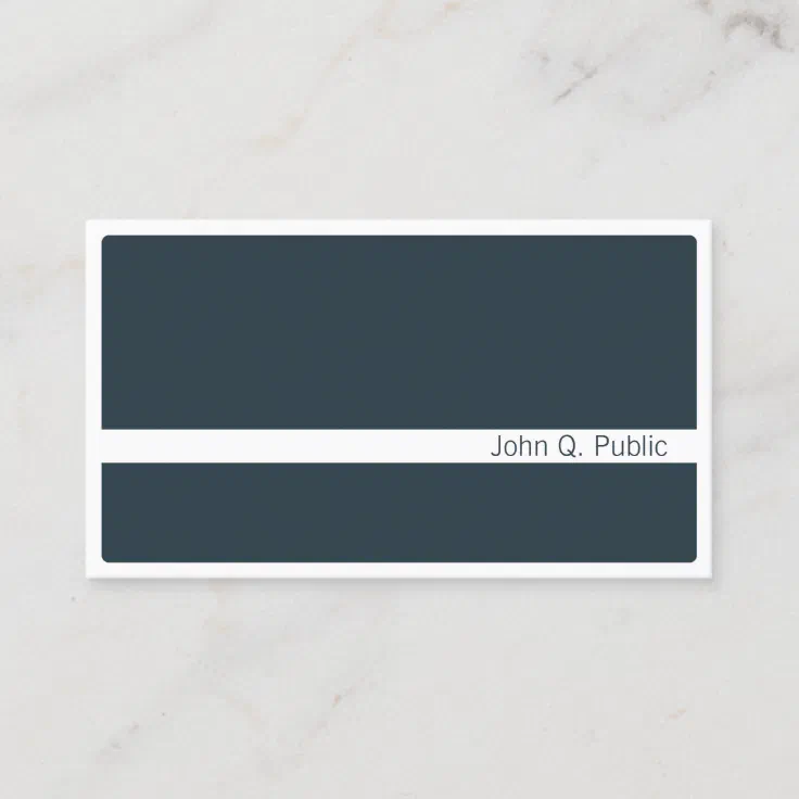Minimalist Modern Dark Gray Blue Business Card | Zazzle