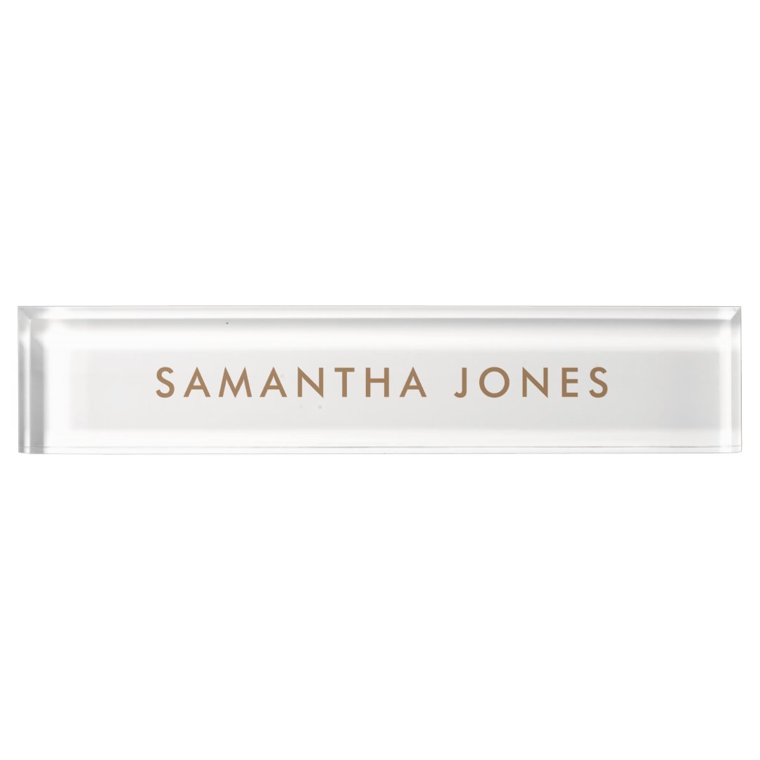 Minimalist Modern Desk Name Plate | Zazzle