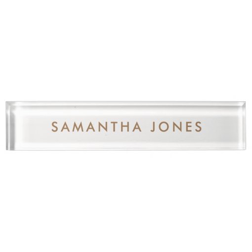 Minimalist Modern Desk Name Plate | Zazzle